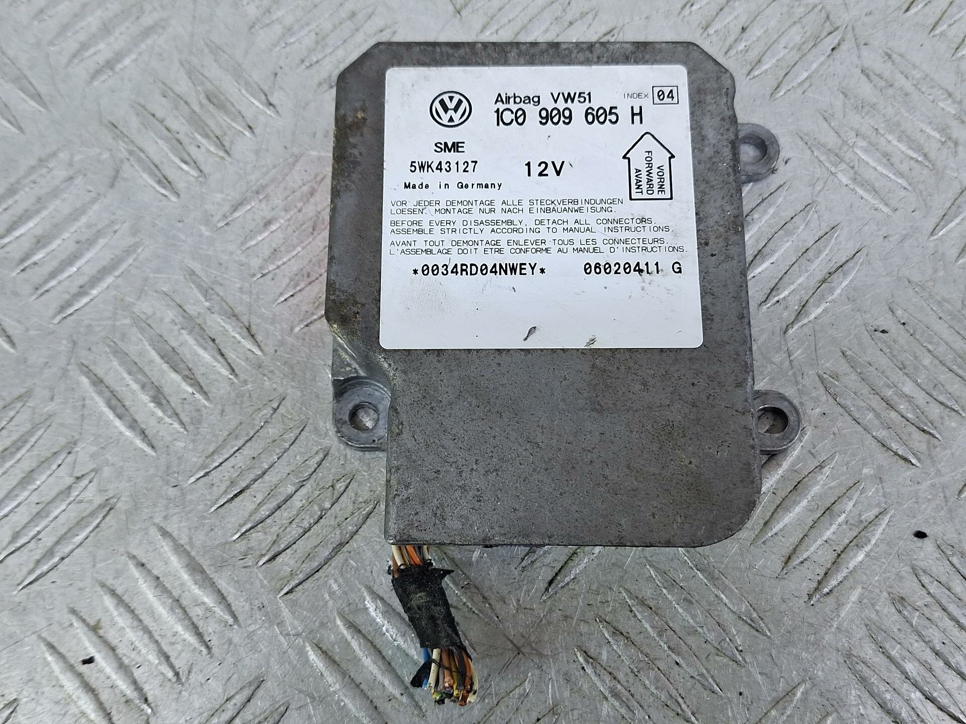 Блок управления подушками безопасности Volkswagen Polo 4 (2001 - 2005) 1C0909605H