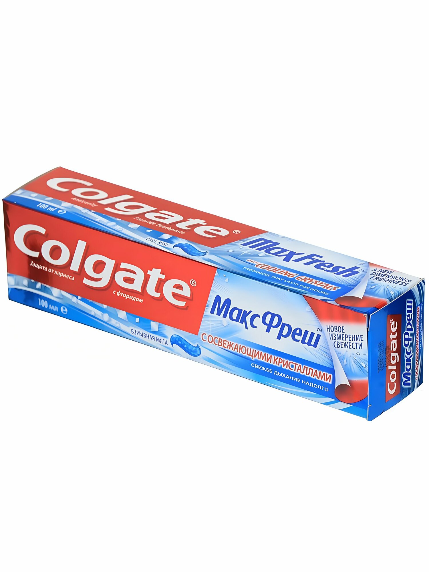 Зубная паста Colgate MaxFresh Взрывная мята с освежающими кристаллами, 100 мл, комплексный уход и защита от кариеса