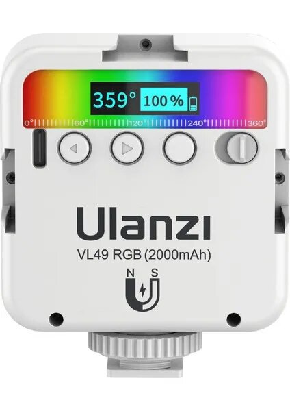 Современный светодиодный камерный свет Ulanzi VL49 RGB маленький с встроенной литиевой аккумуляторной батареей для камер, мобильных телефонов, прямых трансляций и эффектных подсветок