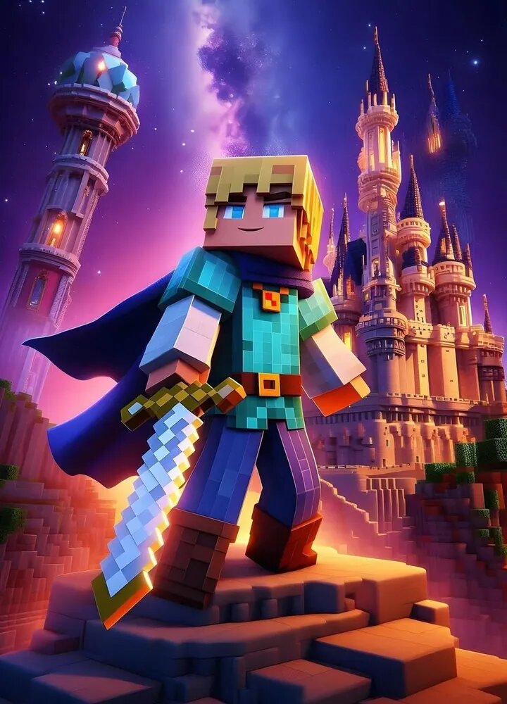 Алмазная Картина "Minecraft (Майнкрафт)" 30х40 См Алмазная Вышивка / Картина Стразами Подарков