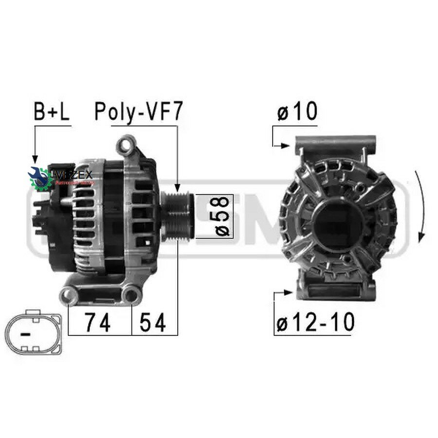 ERA 210949 генератор! 14V 150A\ Citroen Jumper, Fiat Ducato, Ford Transit, Peugeot Boxer 06>