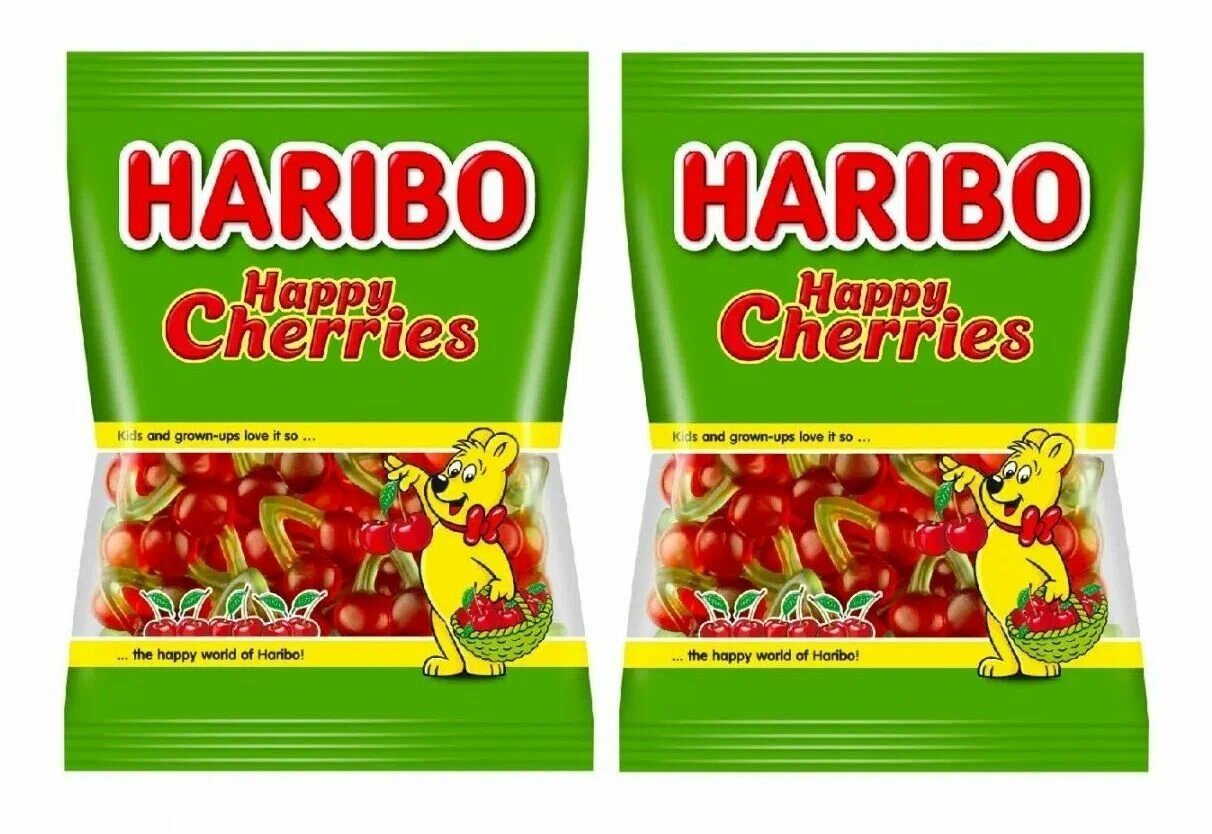 Мармелад жевательный Haribo Happy Cherries / Cerezas / Харибо Счастливая Вишня, 2 шт по 100 гр. (Испания)