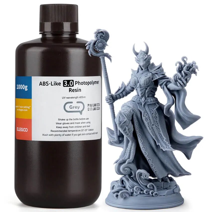 Фотополимерная смола Elegoo ABS-Like Resin V3.0 Colored, серый, gray, 1 л