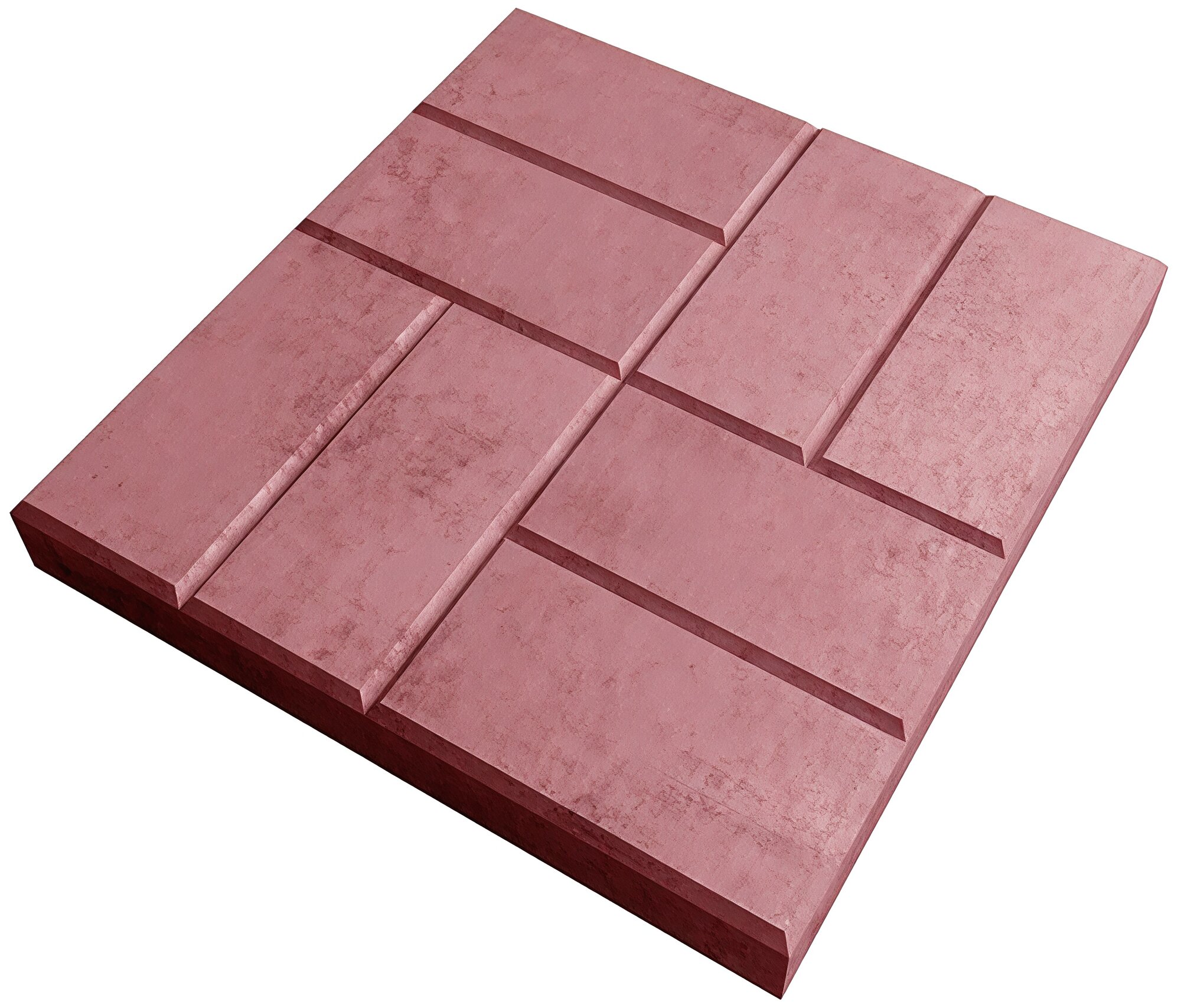 Тротуарная плитка, класс эконом, цвет красный, 400x400 мм, 8 кирпичей