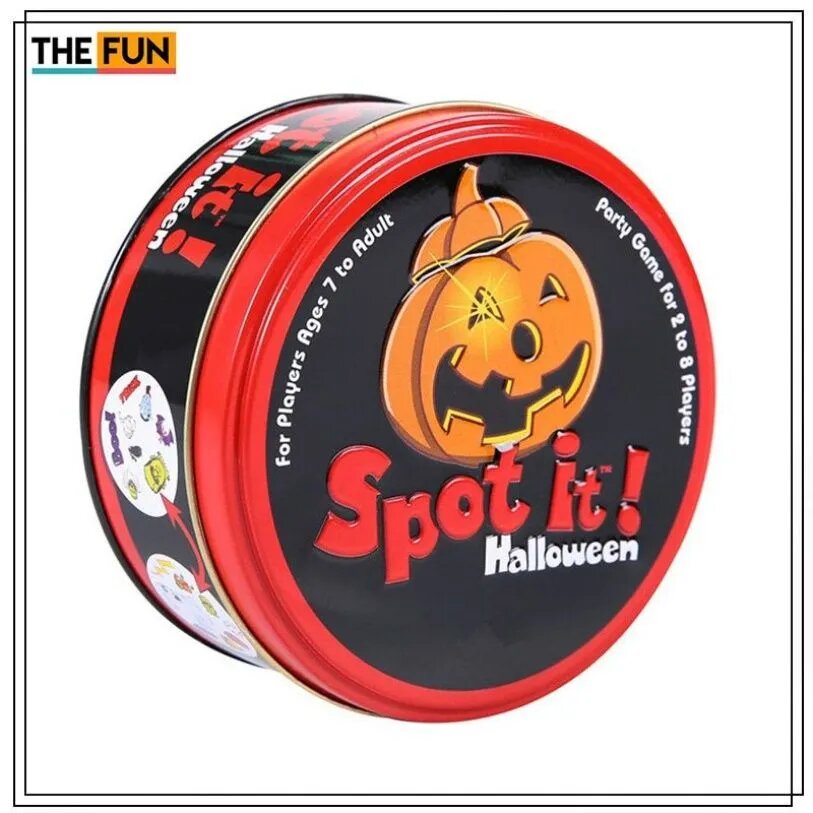Настольная игра Доббль/ Дубль Spot it! Хэллоуин- отличное развлечение для всей семьи и забавный подарок на Рождество!