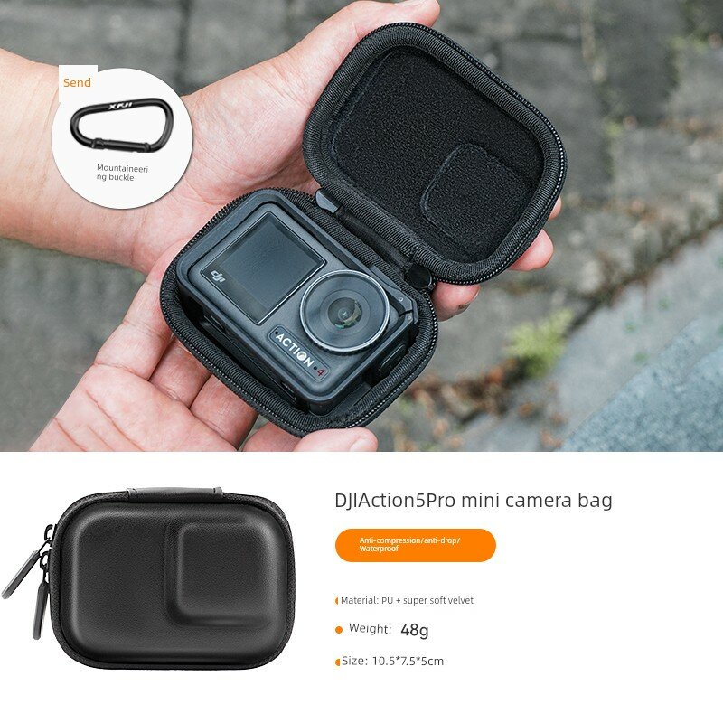 Мини-корпус для DJI Action 5 Pro/4/3 с включенным карабином для переноски и хранения камеры