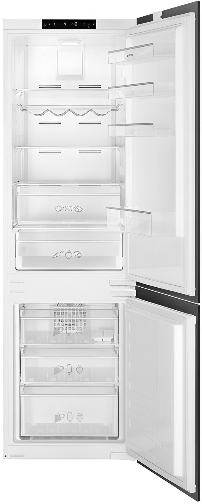 Встраиваемый холодильник Smeg C8175TNE, инверторный, No Frost, E класс, 2 камеры