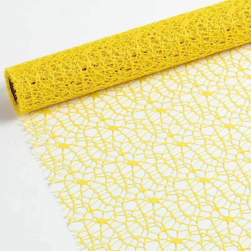 DIY рулон сетчатой ткани для стеновой декоративной композиции в ярко-желтом - 1 рулон для домашнего оформления