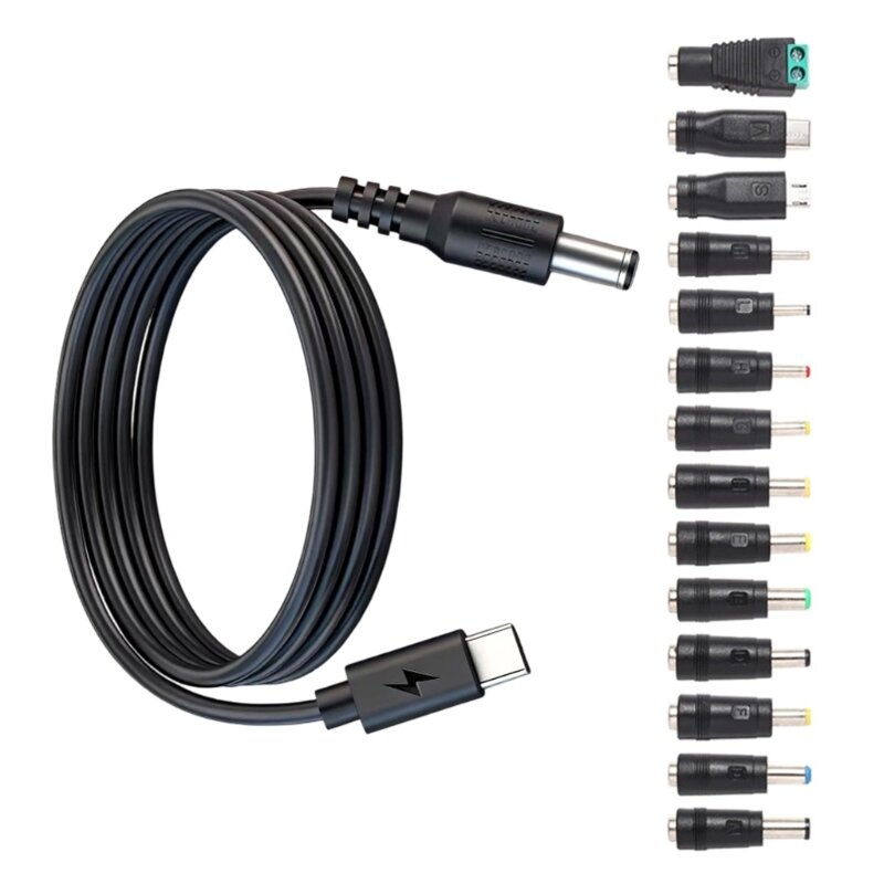 Универсальный Кабельный адаптер USB Type C к DC5V Включает в себя 14 Разъемов для зарядки Маршрутизаторов Камер светодиодных ламп