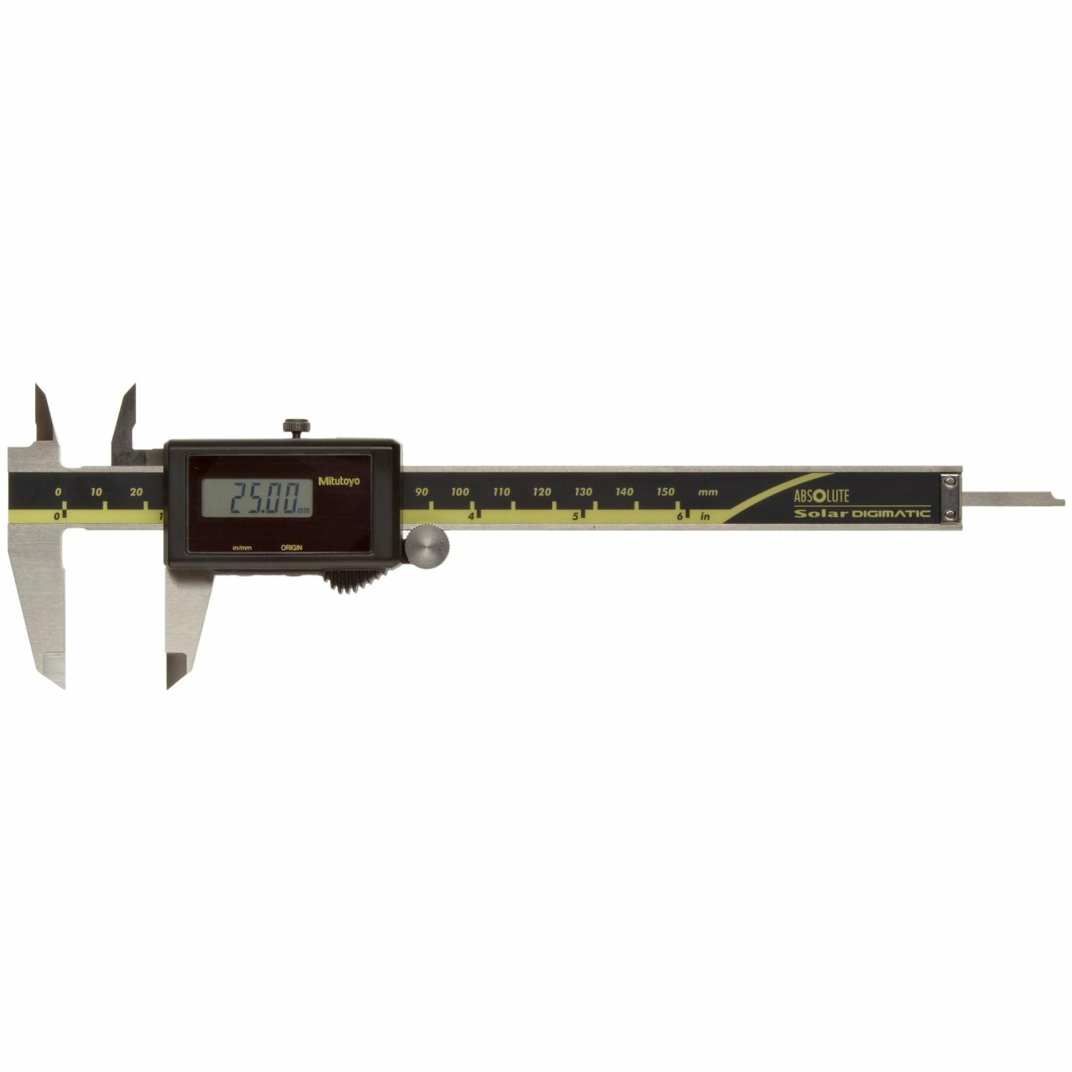 Электронный штангенциркуль Mitutoyo 500-464 Solar Caliper, 0 to 6"/ 0 to 150 mm, .0005"/ 0.01 mm