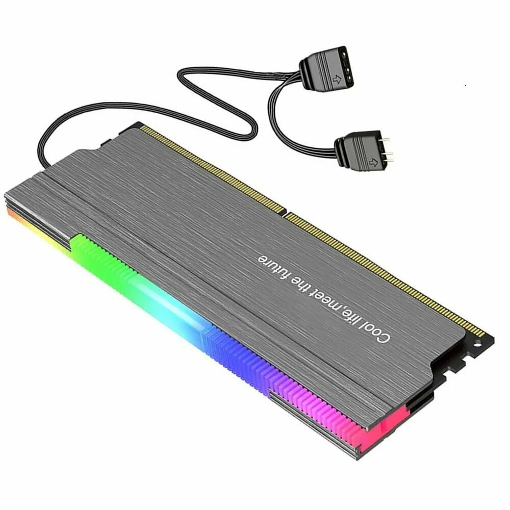 Программируемый вентилятор для охлаждения памяти ARGB DDR4 DDR5 Радиатор для настольных и портативных компьютеров, Серый