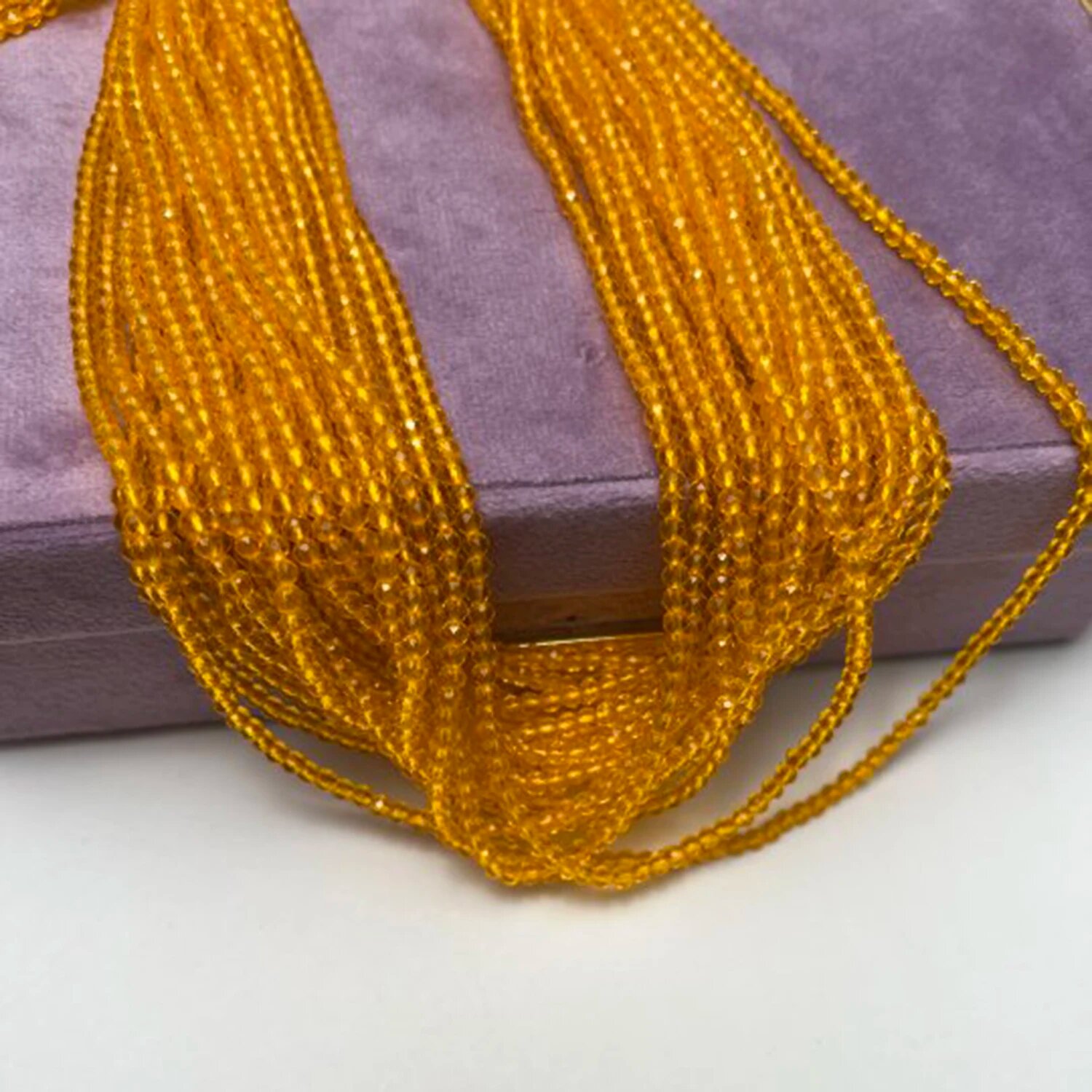 Натуральные оранжевые шпинели, бусины 3 мм, 5 шт.