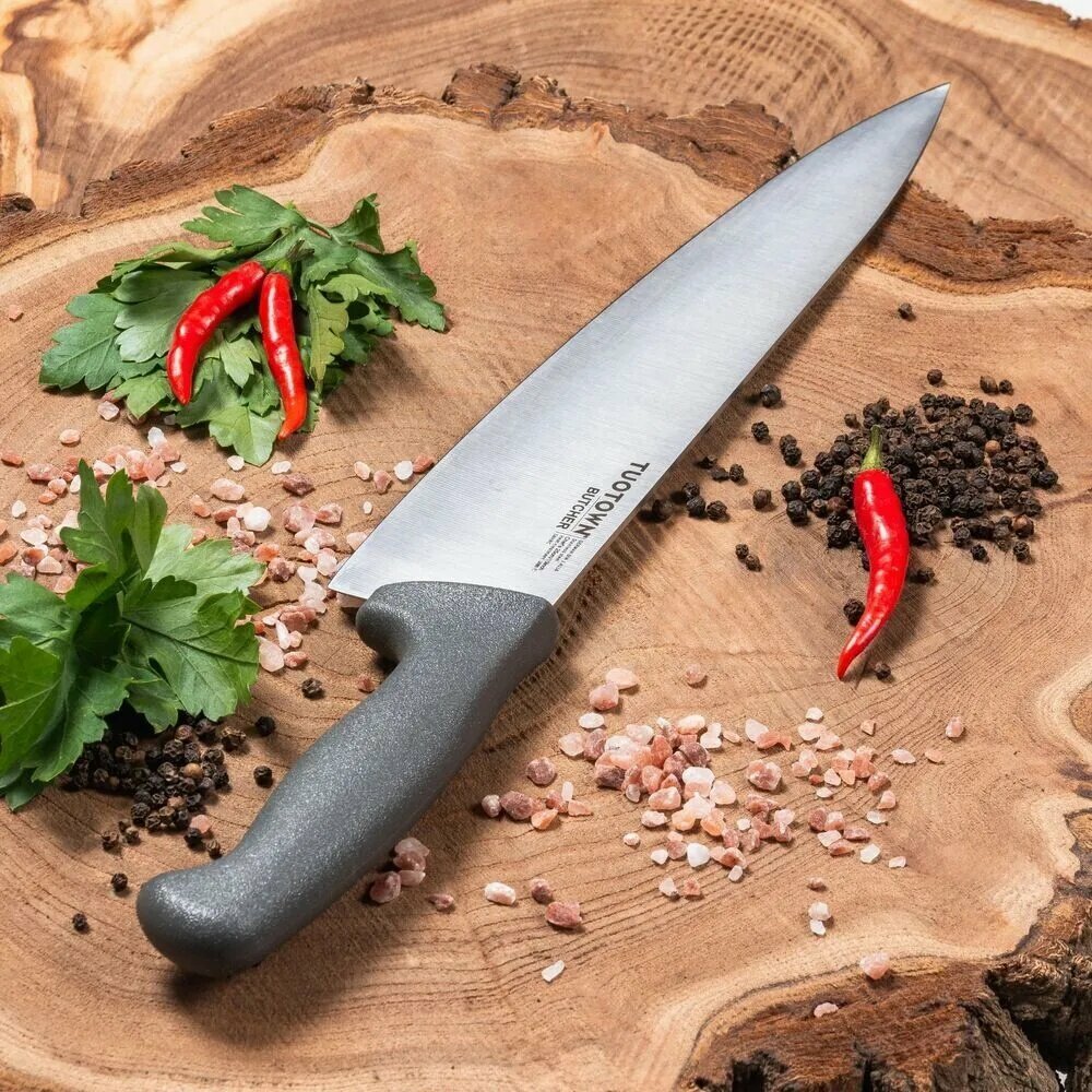 Кухонный нож шеф Butcher 25см для разделки мяса и рыбы универсальный