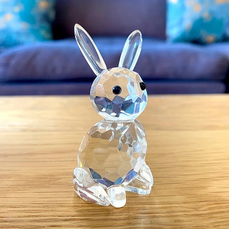 Стеклянная скульптура Зайчик Swarovski