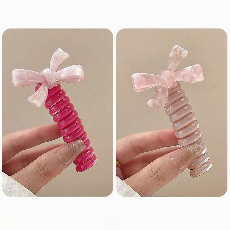Весенне-летний милый инструмент для укладки волос с бантиком и эффектом пузырьковой косы, женская новинка 2026 года, высококачественная резинка для волос в виде телефонного провода.