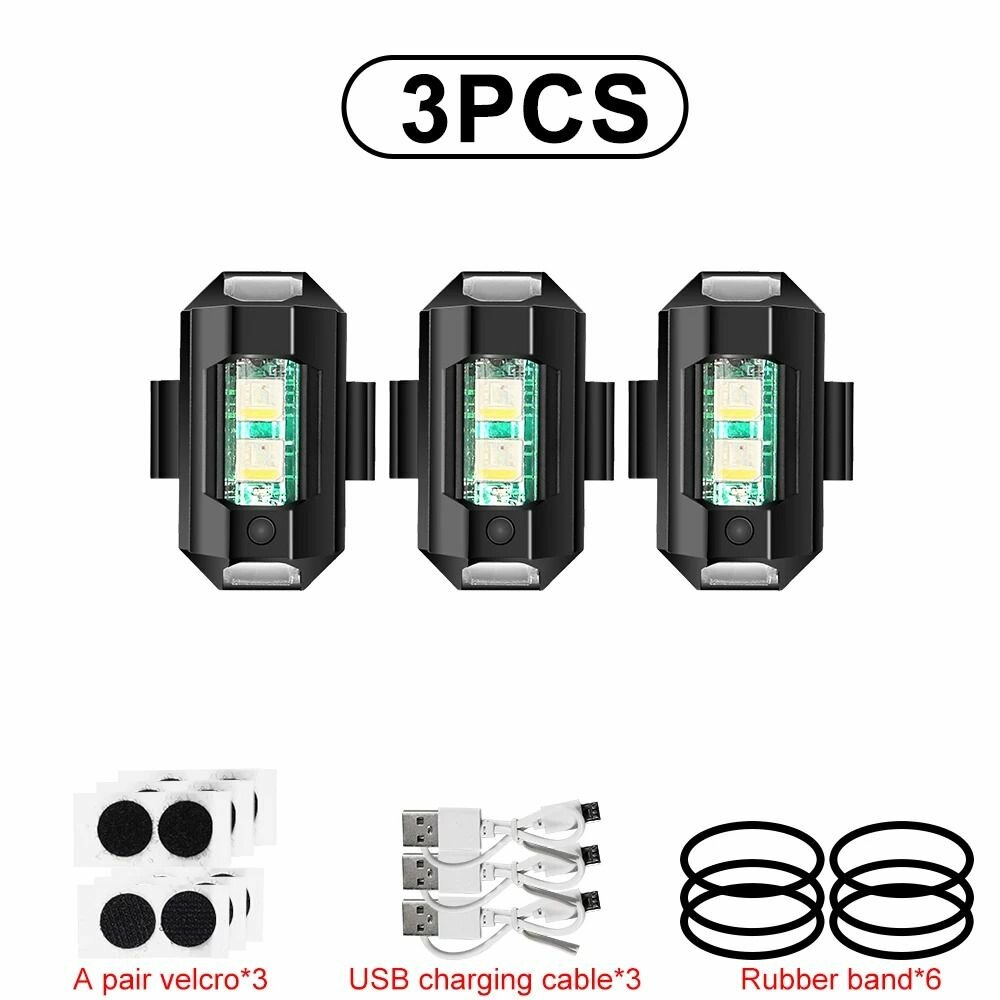 Светодиодный стробоскоп для автомобиля, USB зарядка, 7 цветов, сигнальный фонарь для предотвращения столкновений