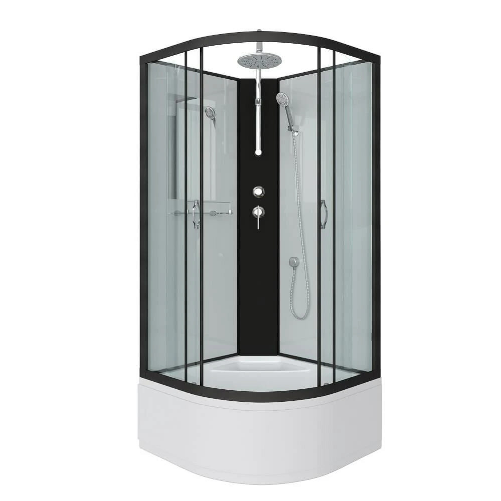 Душевая кабина Niagara Classic NG-6709-14BKT (100х100х210)высокий поддон(45см), черный, стекло прозрач