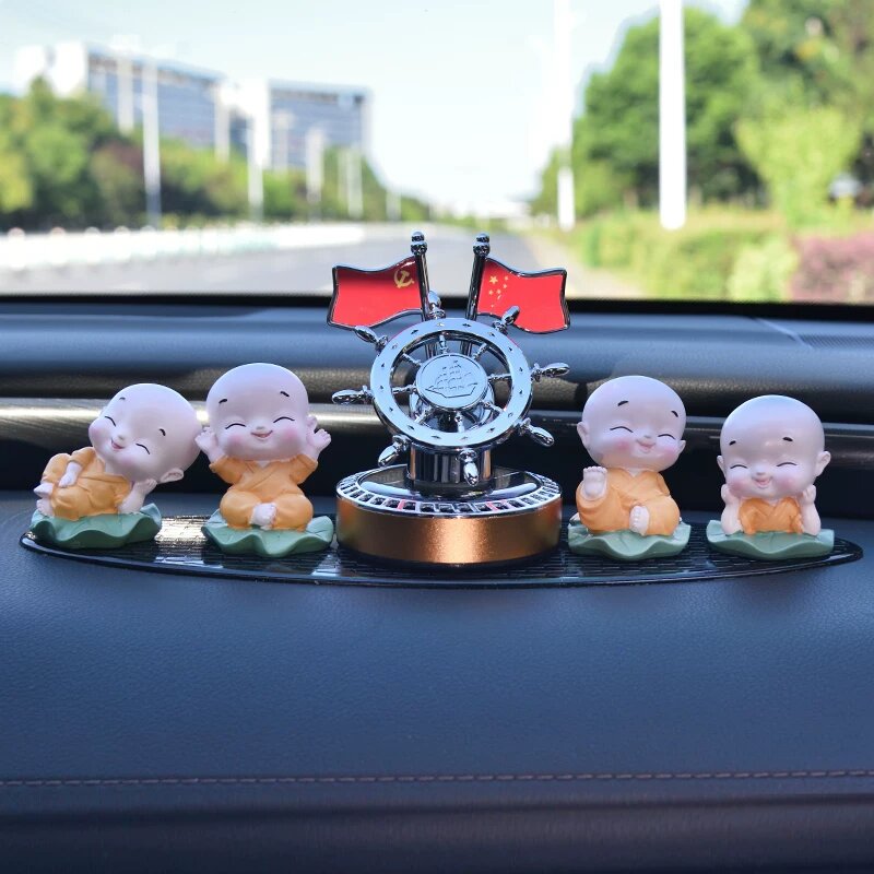 Вращающийся диффузор для авто на вентиляторе с золотой круглой подставкой и золотым листовым дизайном