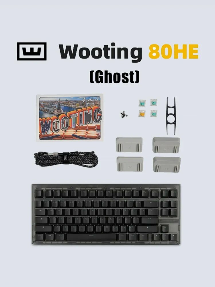 Wooting Игровая клавиатура проводная 80HE Ghost, (Linear), Английская раскладка, прозрачный, черный