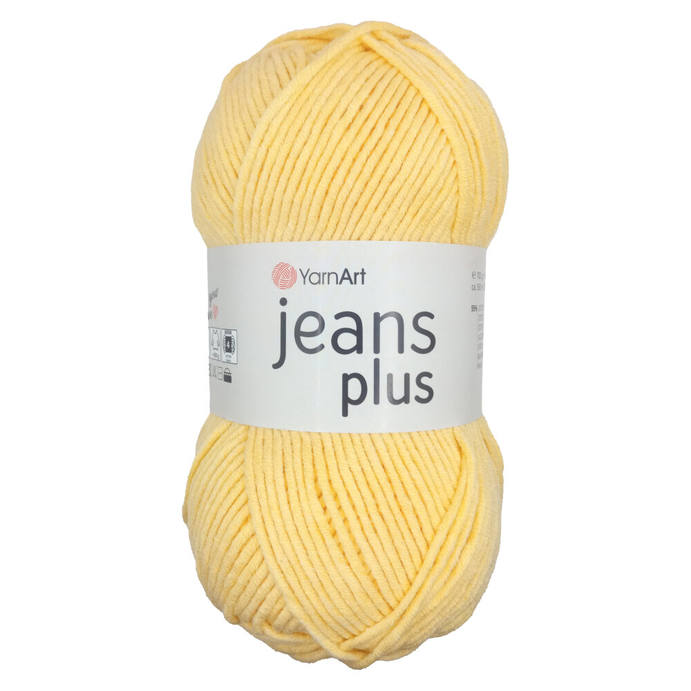 Пряжа для вязания YarnArt Jeans plus 88 светло-жёлтый 100 гр/160 м 55% хлопок, 45% полиакрил