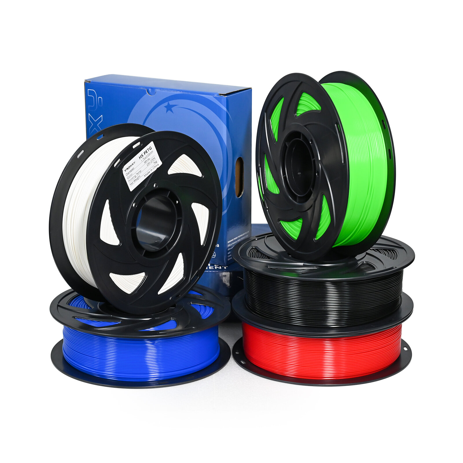 Высокоскоростная нить Tronxy PETG 1,75 мм 1 кг для 3D-принтера FDM, быстрая скорость 600 мм/с, черный