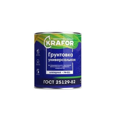 Грунт Krafor ГФ-021, алкидный, универсальный, серый, 2.7 кг 26309