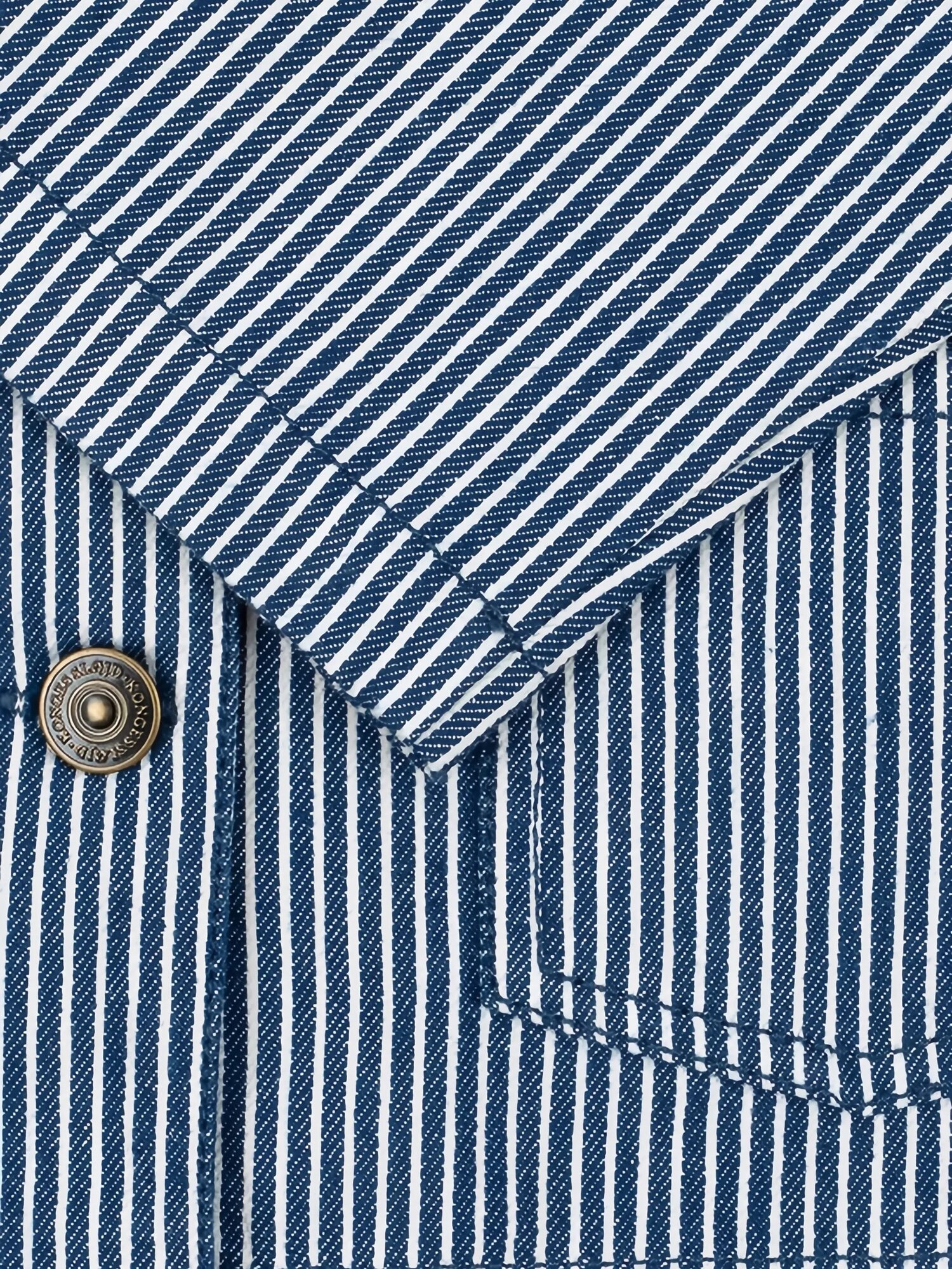 Куртка Konges Slojd Luc striped denim jacket, размер 110-116, синий — фото 1