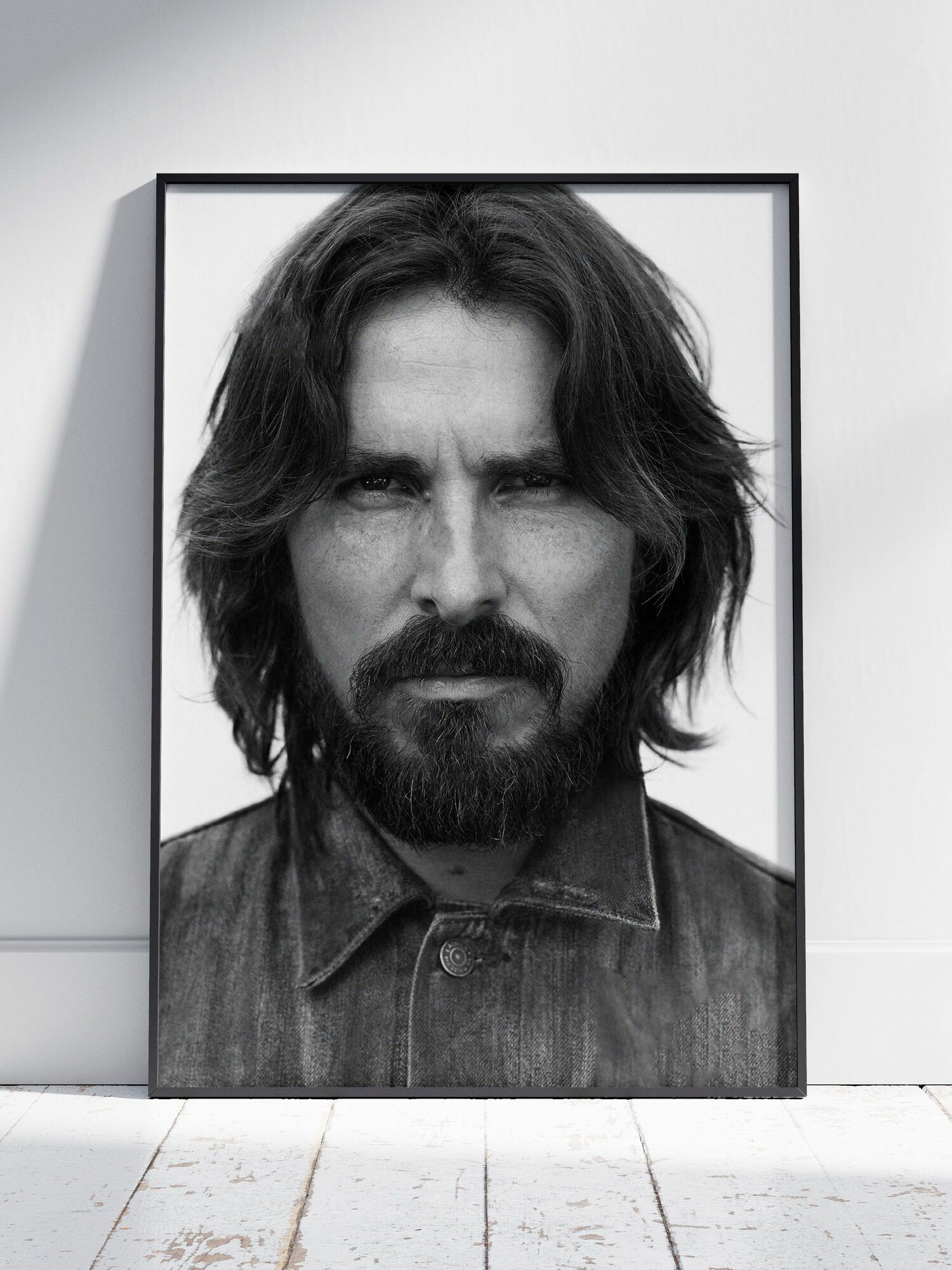 Плакат на стену для интерьера Кристиан Бейл (Christian Bale 25) - Постер по актеру фильма, кино, сериала формата A4 (21x30 см)