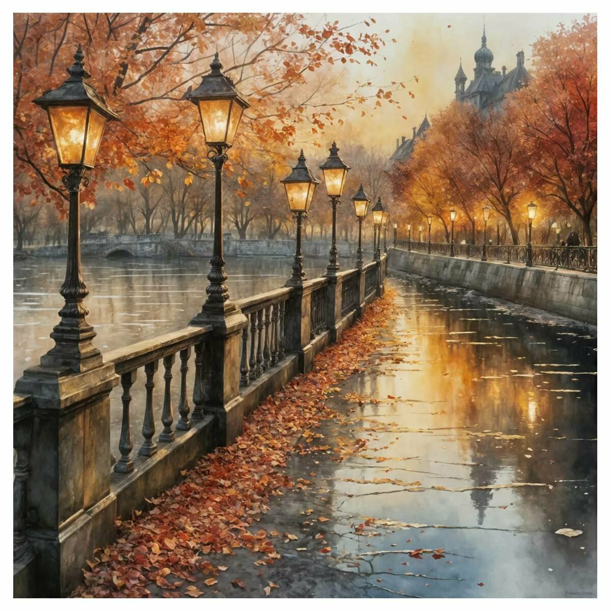 Набор для вышивания,30x30CM,14CTУ, Узор представляет собой пейзаж города. пейзаж города вышивка крестом 30x30 14CT