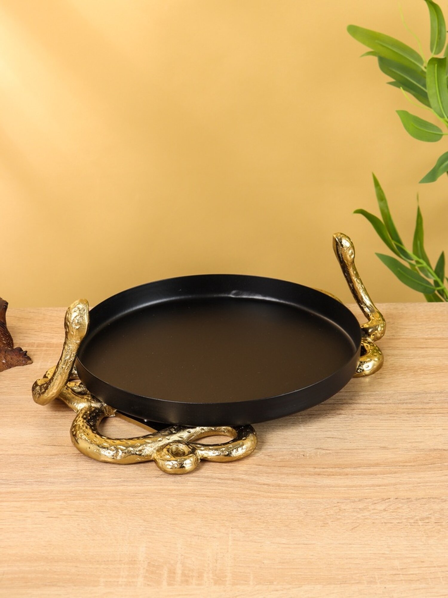 Поднос с бортиками «Золотая змейка», 33×24×10 см, алюминий, сталь