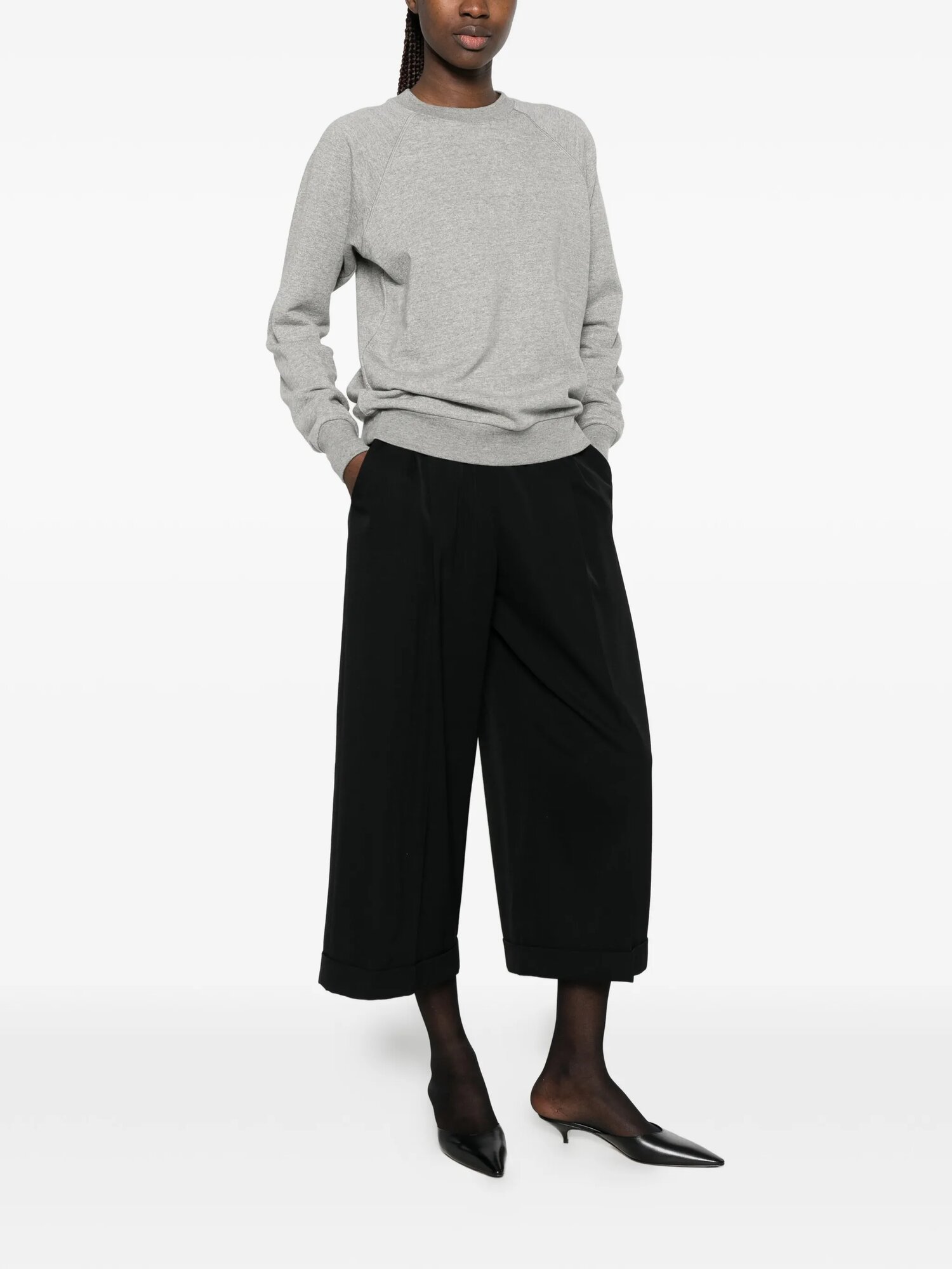 Брюки THE ROW Lior cuffed trousers, размер 6, черный — фото 1