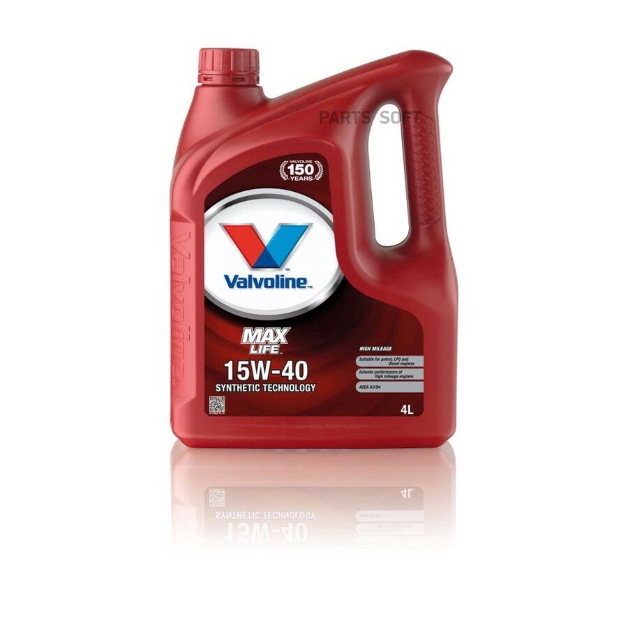 VALVOLINE MAXLIFE SAE 15W-40 псин 4 X 4 L SW от официального дистрибьютора, VALVOLINE, артикул 872362