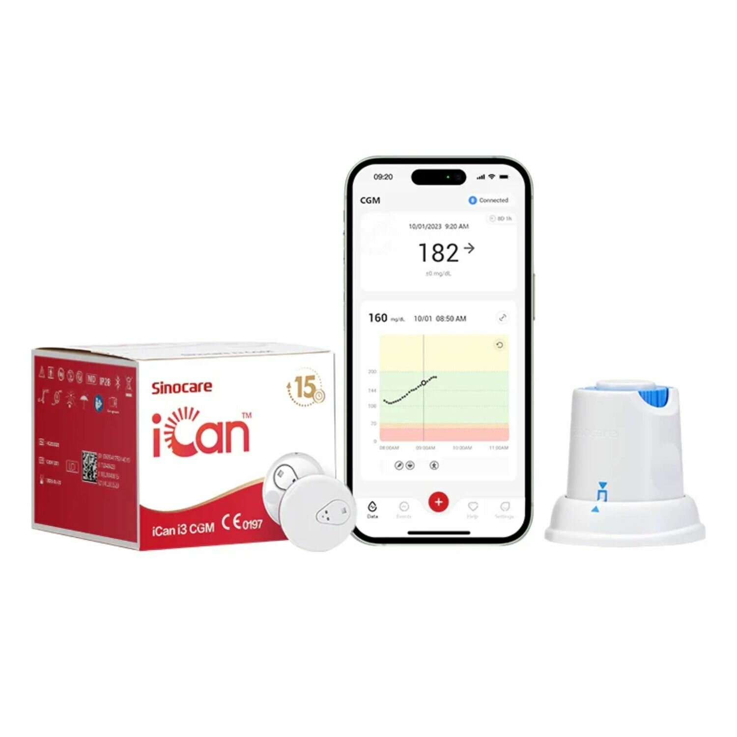 Система непрерывного мониторинга глюкозы Sinocare iCan i3
