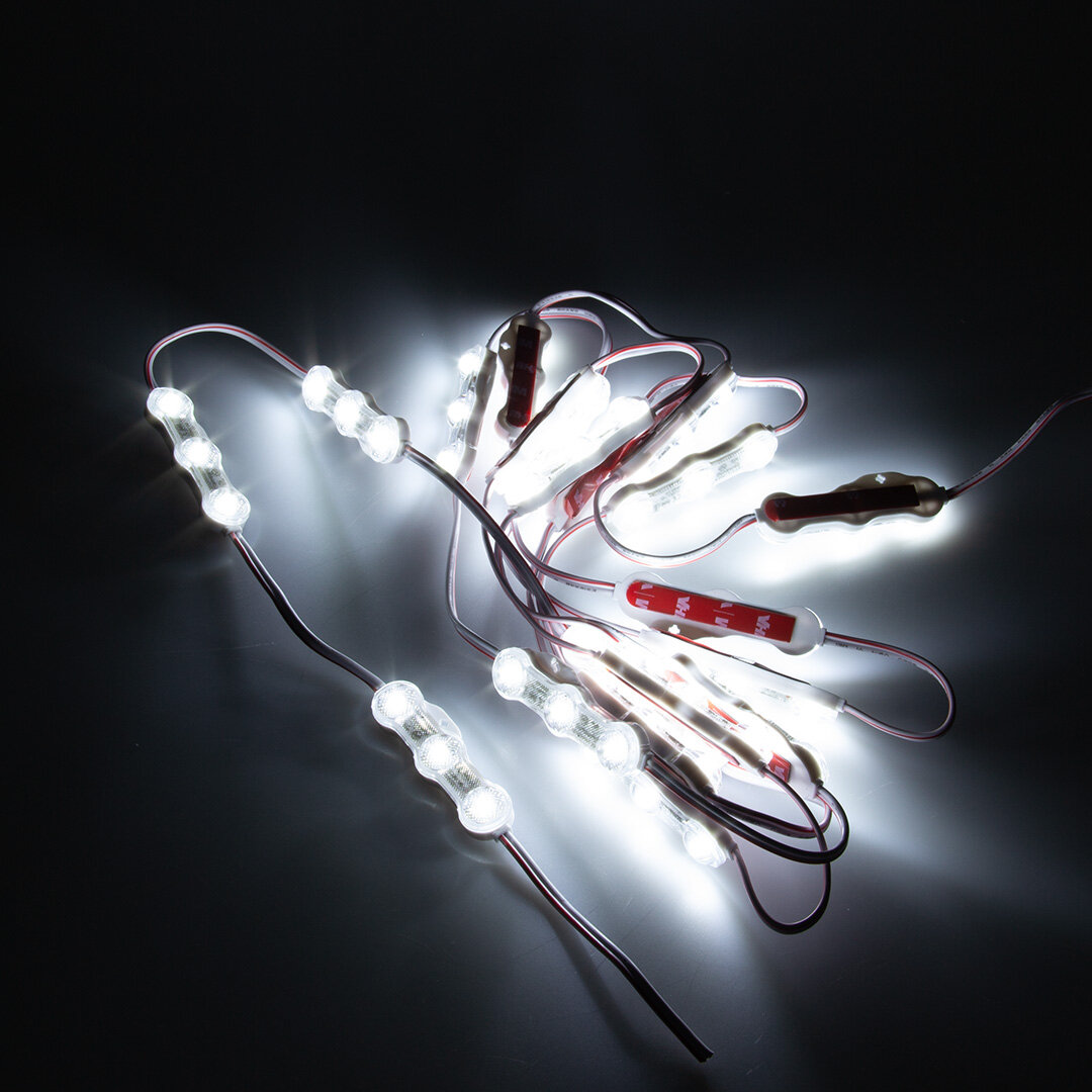 Светодиодный модуль 3led 2835 MOD53 (1,2W, 24VDC, cool white, 170°, led SAMSUNG)