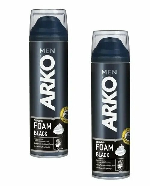 Пена Arko Men для бритья Black, 200мл 2шт
