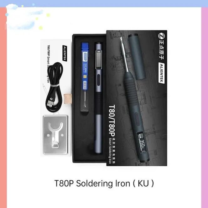 ALIENTEK T80P Паяльник 100 Вт, Керамический нагреватель, Набор 4 предметов