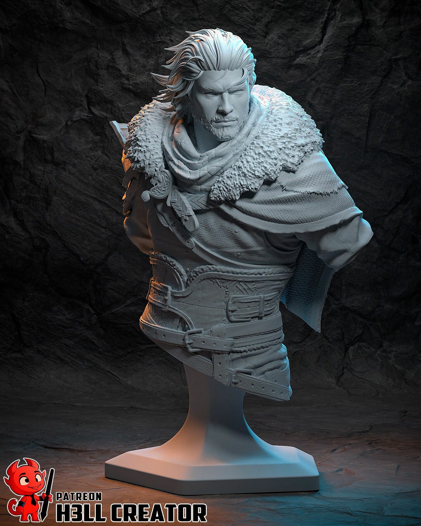 Сборная модель Bust of Kliff (Crimson Desert), бюст, 112мм для покраски