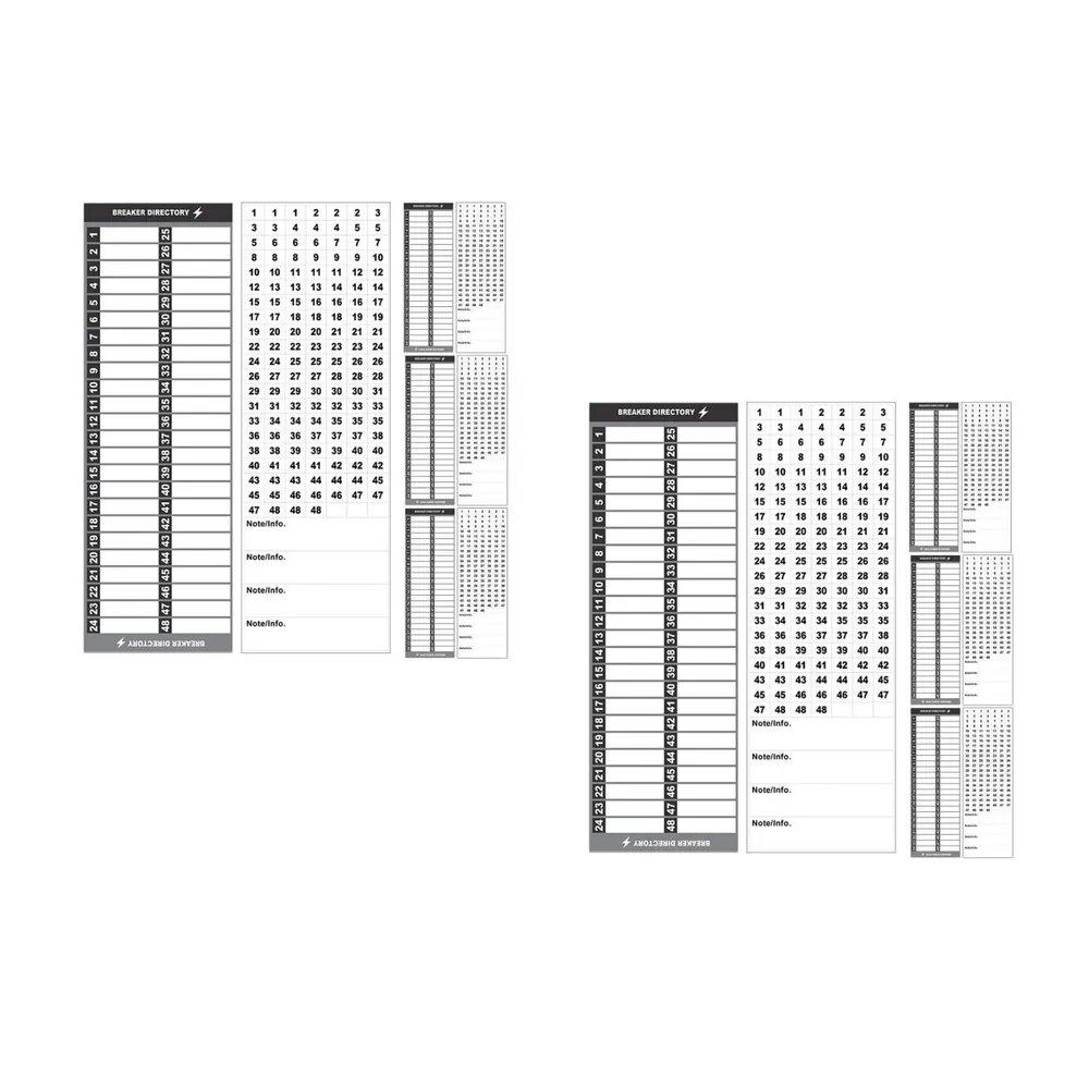 Комплект из 4 многоцветных пвх наклеек с номерами для организации электропанелей