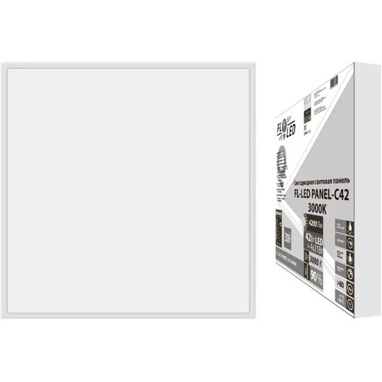 Потолочная панель Foton Lighting Foton FL-LED PANEL-C42 White 3000K 595*595*25мм 42Вт 4200Лм 220-230В