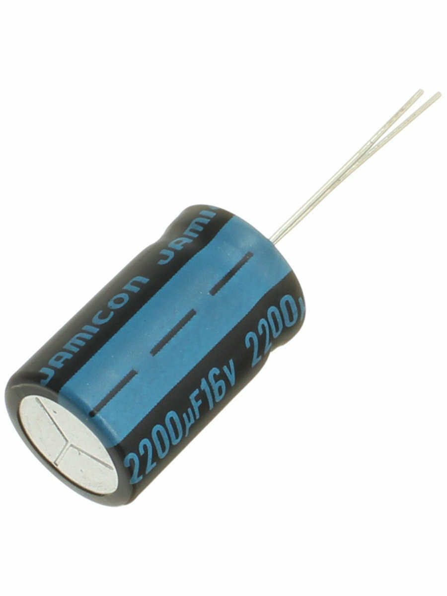 Конденсатор 2200мкФ 16В 12.5*21мм 105С Jamicon JTK228M016S1GMK21L 1180мА 2000час