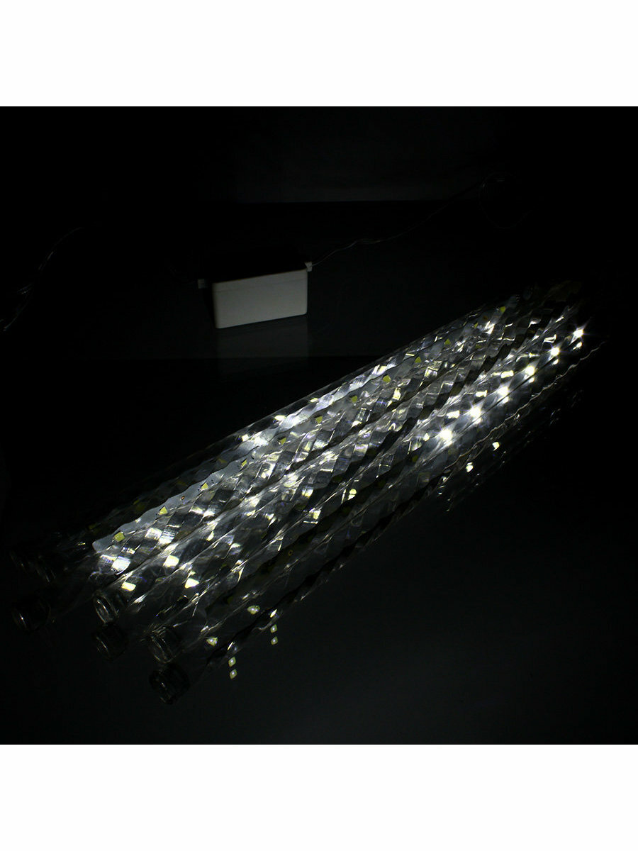 Гирлянда сосульки тающие 8шт по 12 свд, белая 30х200 см