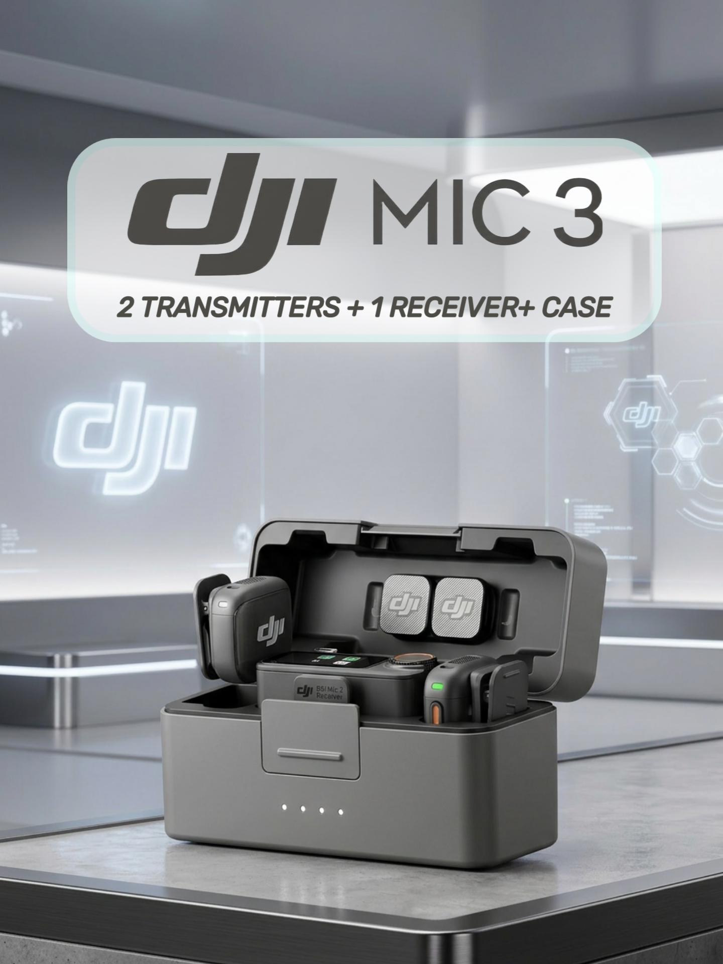 Беспроводной петличный микрофон DJI Mic 3 (2 TX + 1 RX + Charging Case)