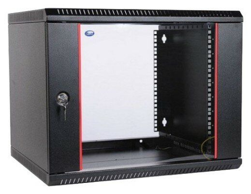 Шкаф коммутационный ЦМО ШРН-Эконом, настенный 9U, 600х350 мм, передняя дверь стеклянная 85 кг, черный 300 мм, 13.86 кг, 180 градусов, 476 мм, сталь (ШРН-Э-9.350-9005)