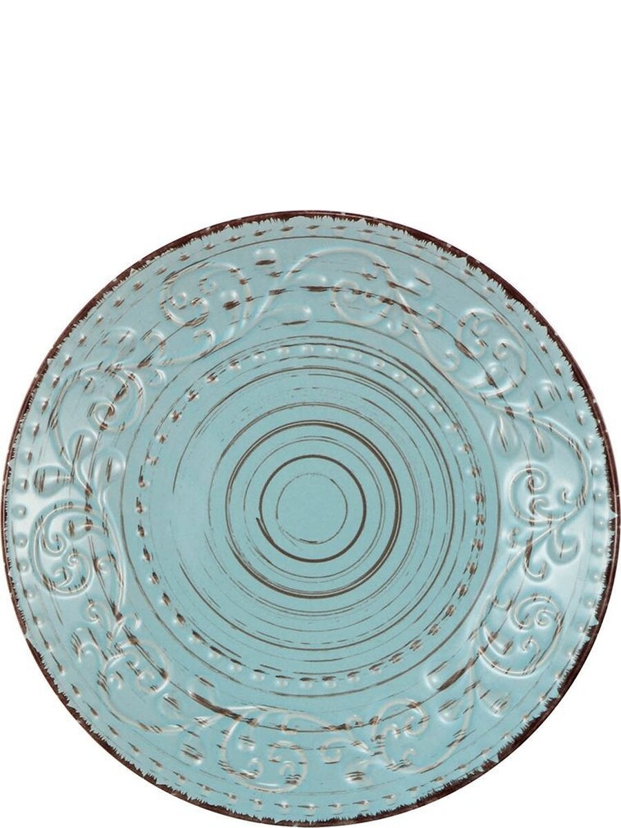 0275-AQUA Тарелка декоративная 28 x 28 x 3см, круглая. Glasar