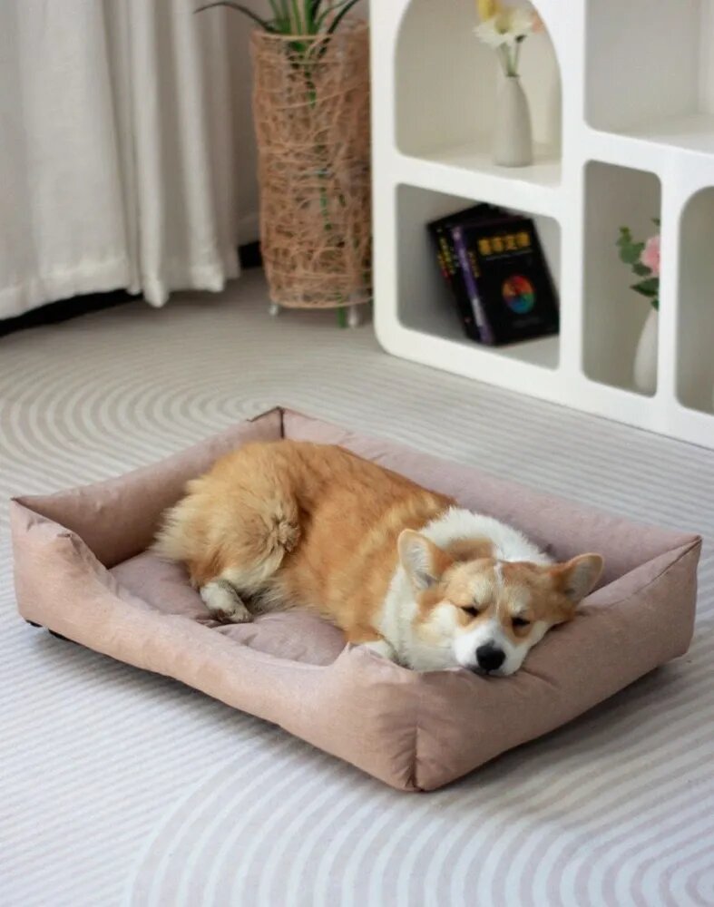 Лежанка антивандальная для собак средних и крупных пород и для кошек PetPicks,300D Оксфорд , Кремовый