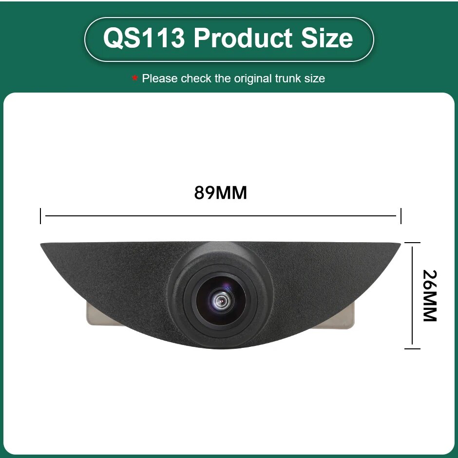Автомобильная камера QS113 89x26mm, AHD1080P, 175deg