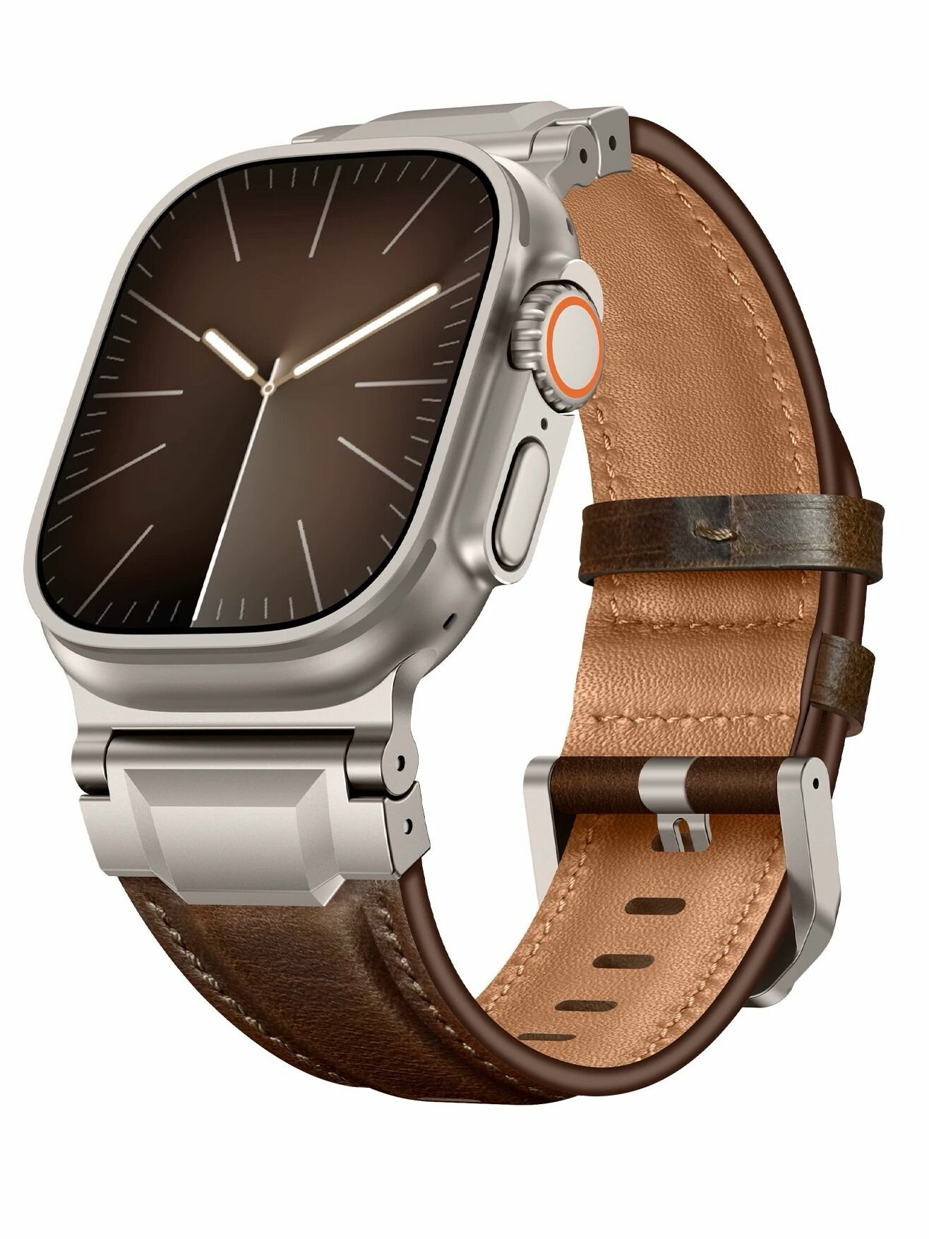 Кожаный ремешок для Apple Watch 42 / 44 / 45 / 46 / Ultra 49 mm John Dark Brown