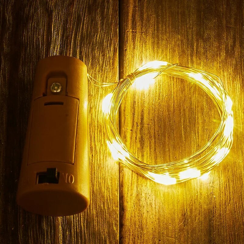 Гирлянда-пробка для бутылки вина lyfs 2м 20 LED белый/теплый/многоцветный Warm Light, 1PCS