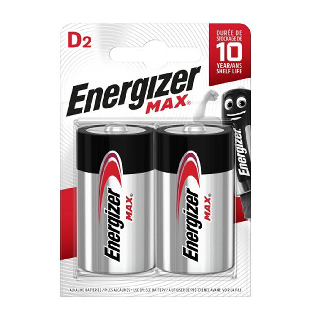 Щелочная батарейка LR20 D MAX 1.5В бл/2 ENERGIZER 7638900410457