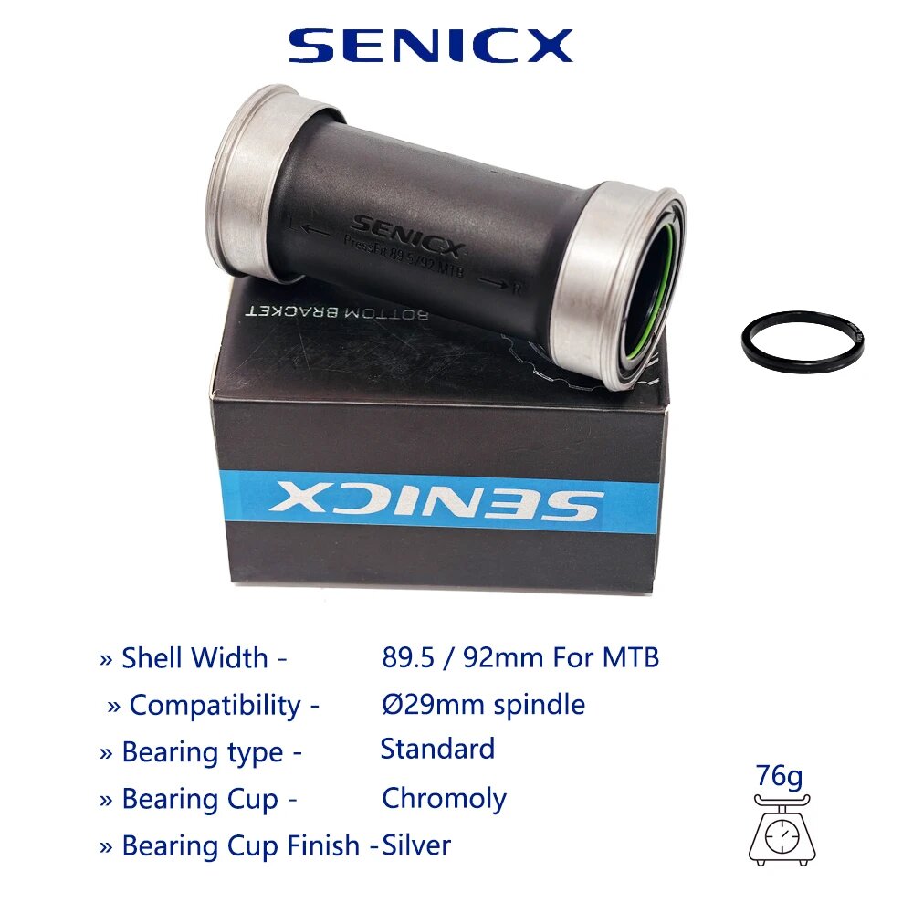 SENICX Каретка Press Fit BB92, Черный, BB92-DUB Steel